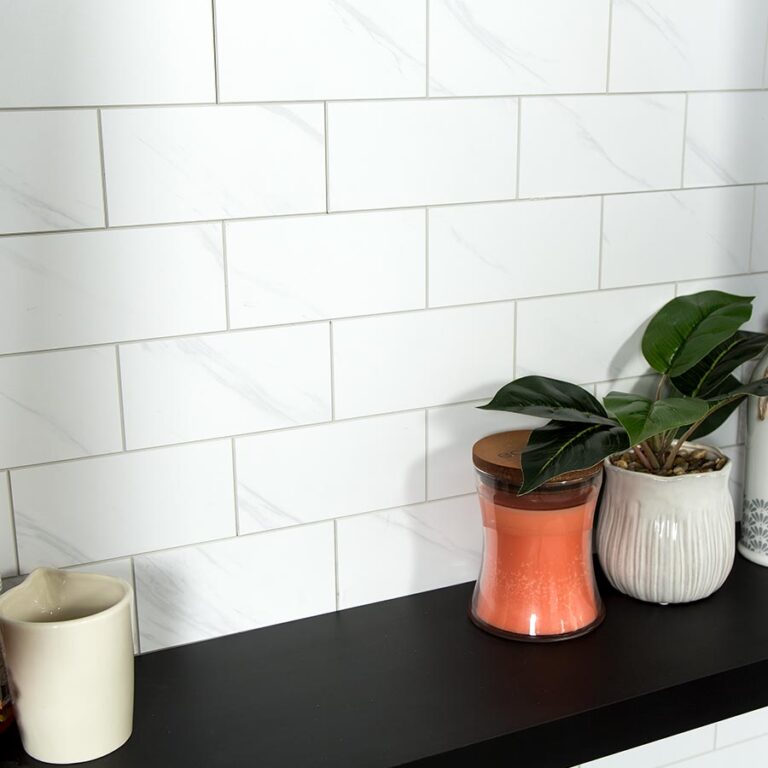 Aspect Peel and Stick Backsplash Tiles in Glass, Stone and Metal